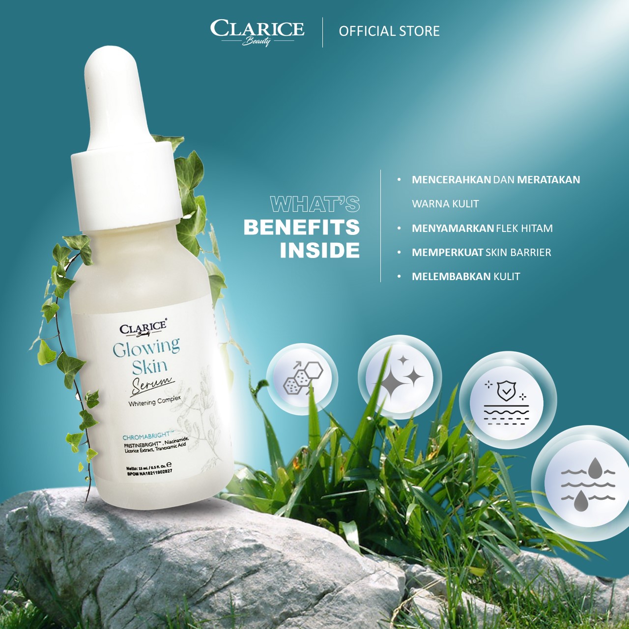 GLOWING SKIN SERUM WHITENING COMPLEX | Clarice Beauty